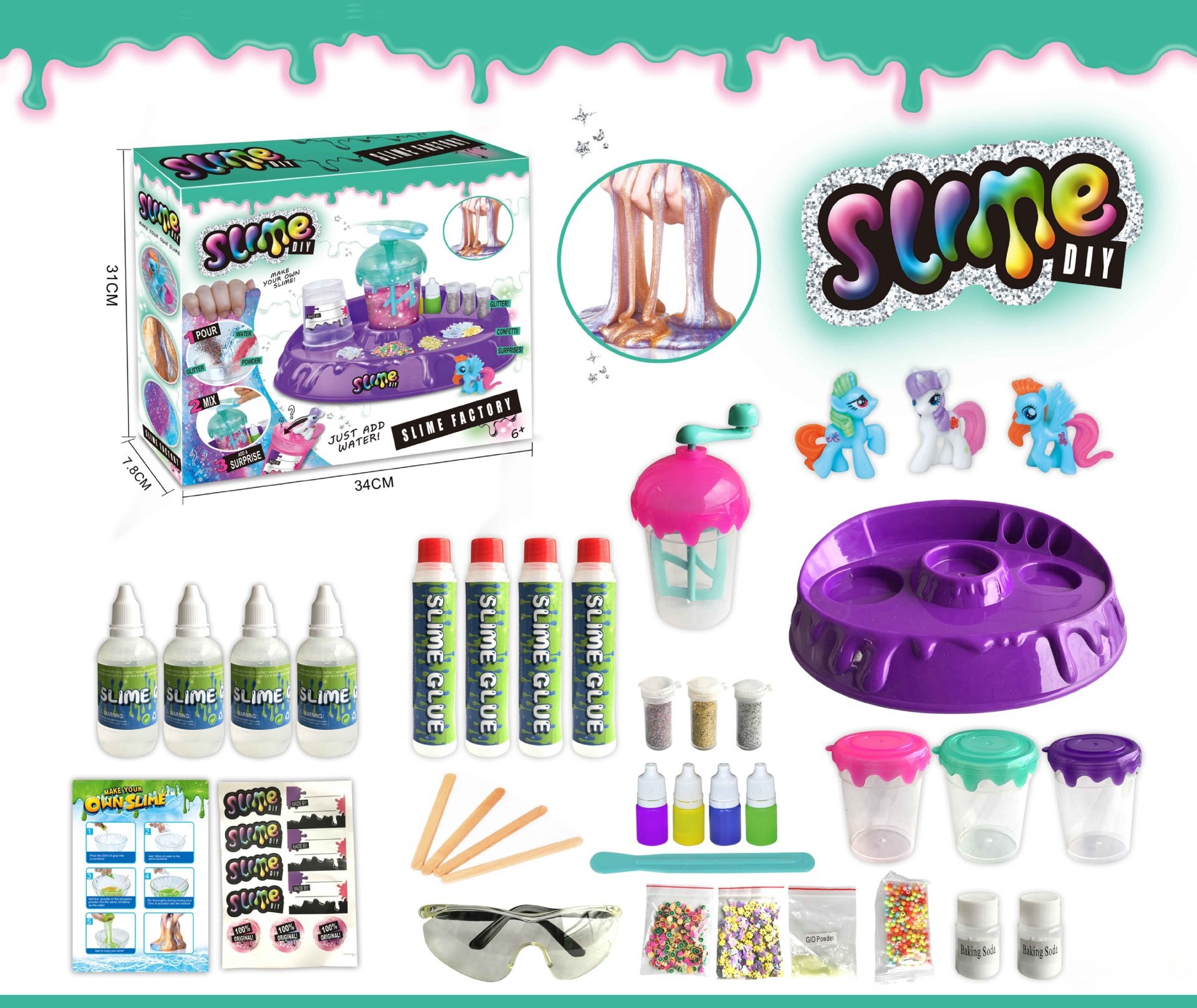 New Slime DIY Kit Glitter Fun Crystal Slime for Kids Unicron Figures ...