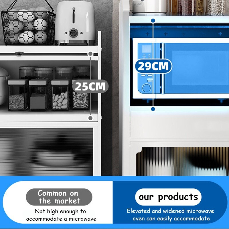 Kitchen Storage Cabinet With Wheels Dust-Proof Locker Cupboard Kitchen ...