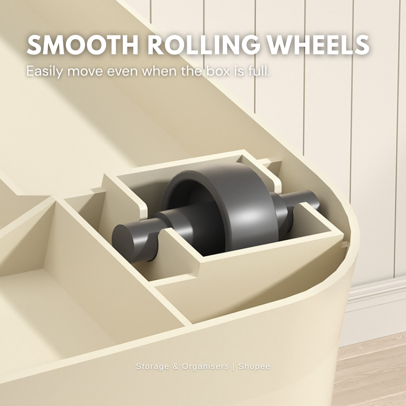 [ Ready Stock ] Large Plastic Storage Box with Wheels Stackable ...