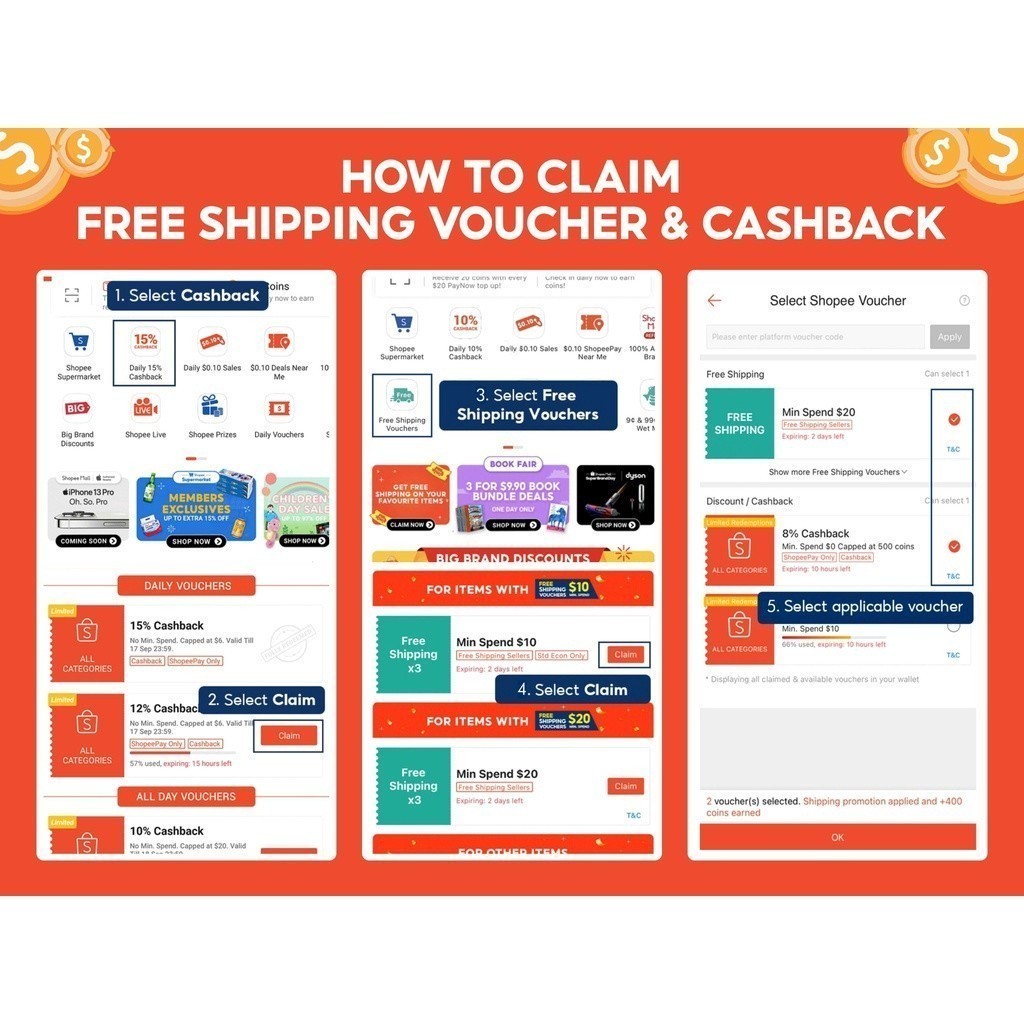 🇸🇬Koala Home🔥Stool Step Foldable Ladder Anti-Slip Carbon Steel ...