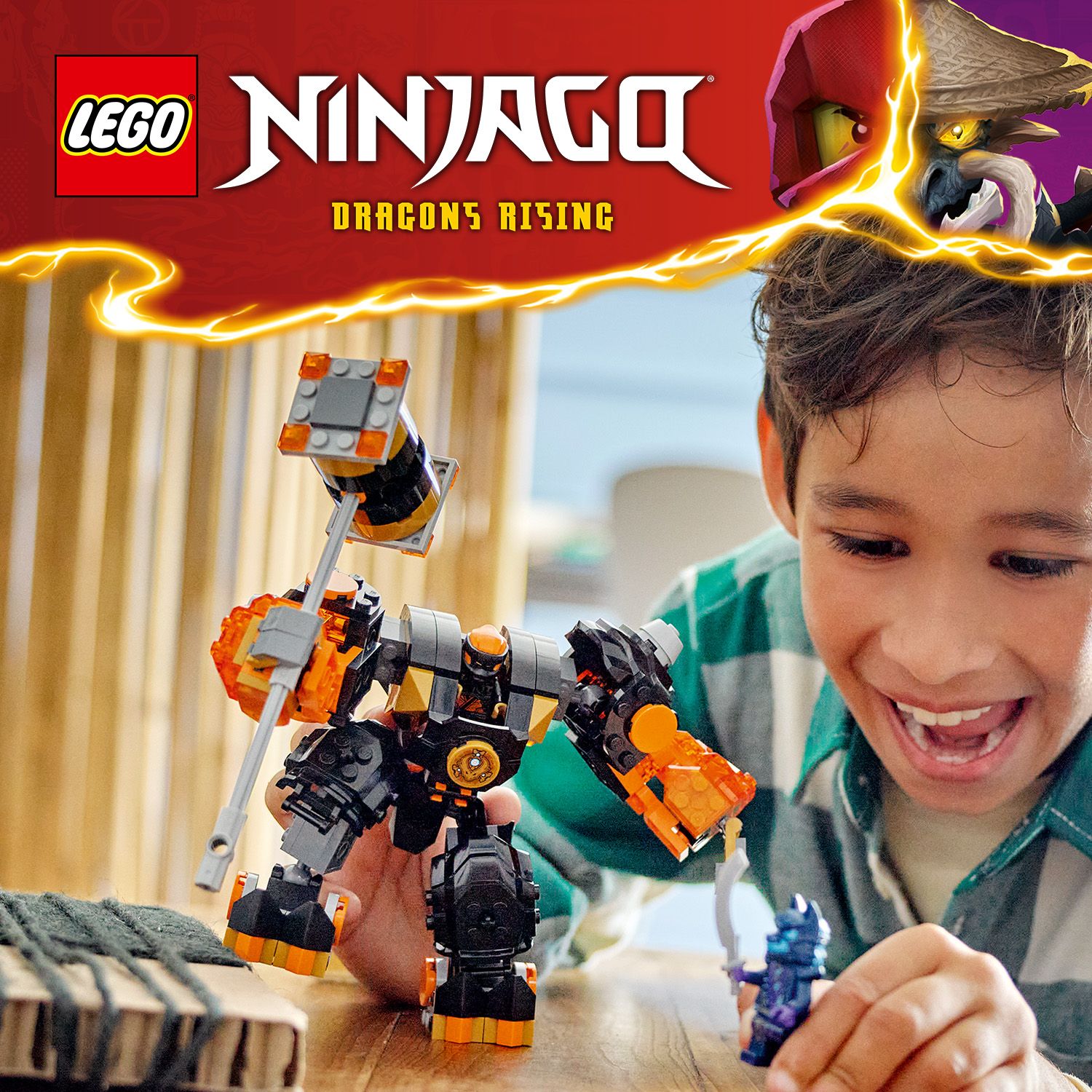LEGO NINJAGO 71806 Cole’s Elemental Earth Mech Toy (235 Pieces ...