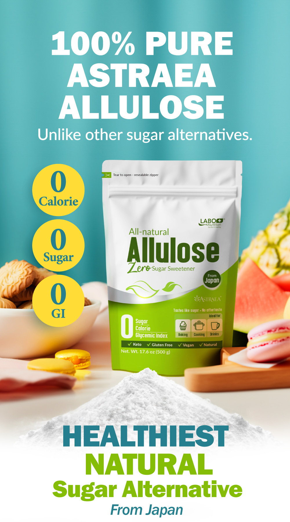 LABO Nutrition Allulose 500g - Healthiest Natural Sweetener with Zero ...