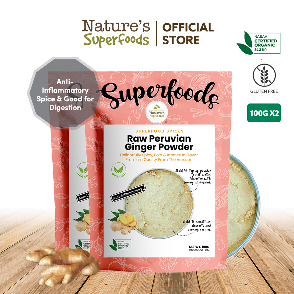 Bundle Deal: Nature's Superfoods Organic Raw Peruvian Ginger Powder ...