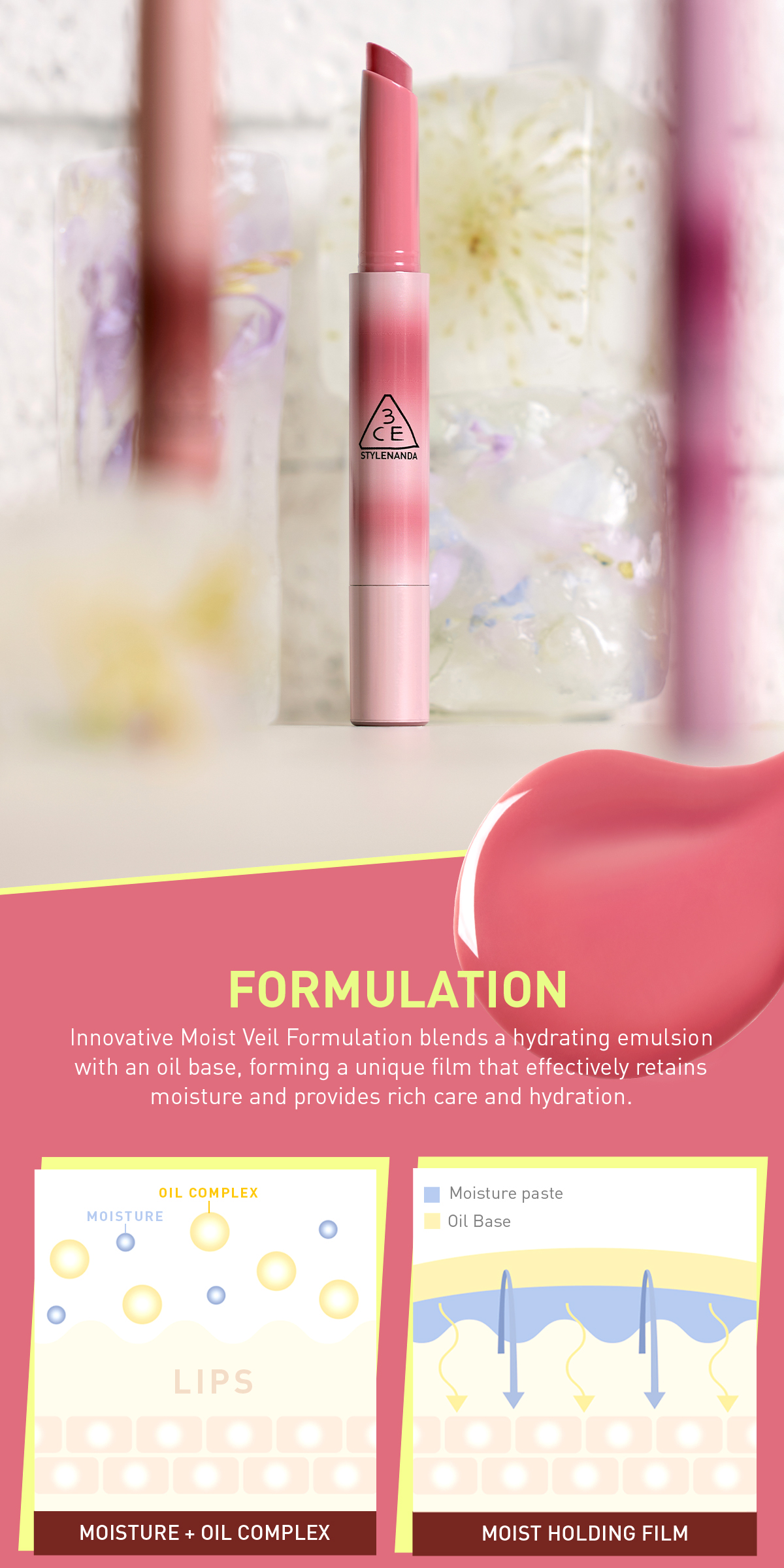3CE Shine Reflector lipstick lip balm lip gloss cool minty moisturizing ...