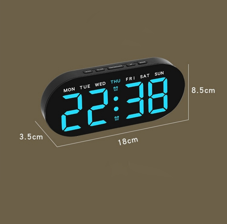 LED Digital Alarm Clock Bedside Desk Clock with Temperature Date ...