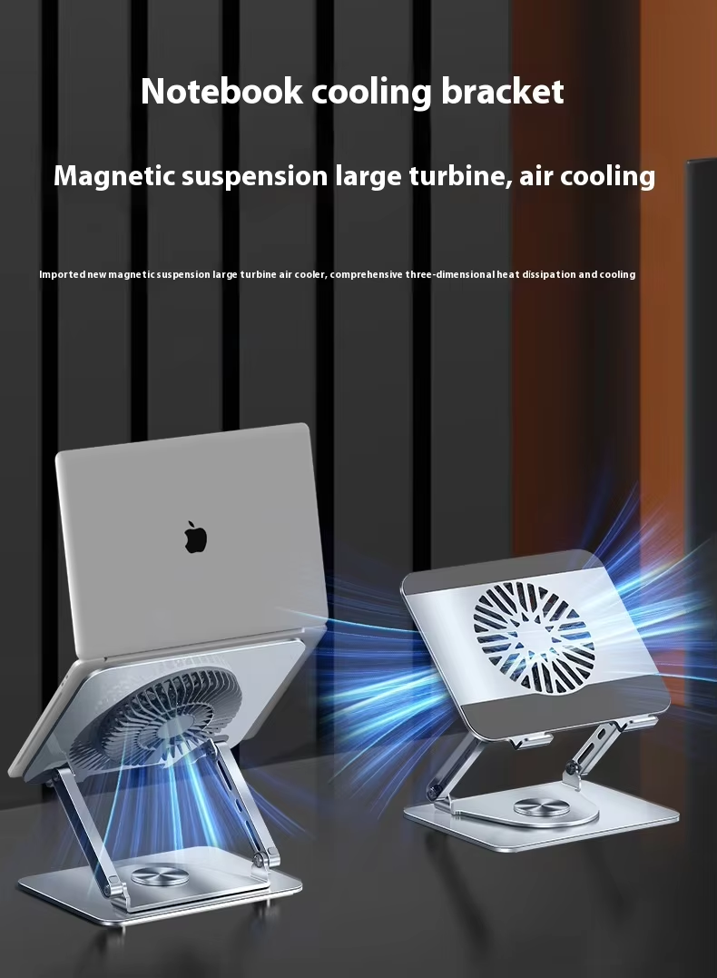 360° Rotatable Laptop Cooler RGB Laptop Cooling Pad Stand with Powerful ...