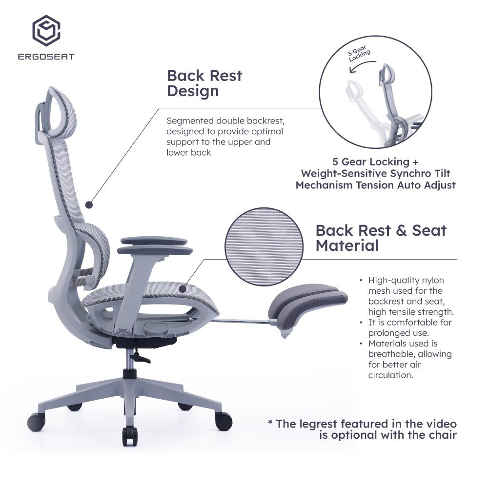 Ergoseat Ergonomic Office Chair (517A Series) Free Installation ...