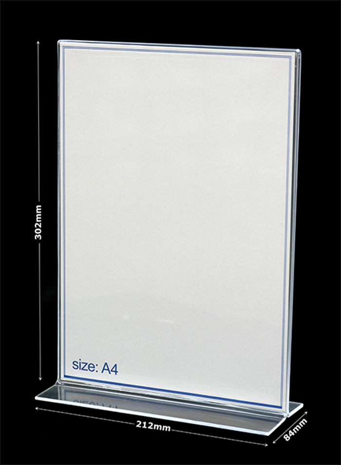 Minimalist Inverted T-Shape A4 Acrylic Stand for Signs, Photos, Home ...
