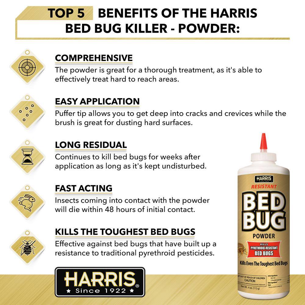 PF Harris Bed Bug Powder Gold 113G (Kills Pyrethroid-Resistant Bed Bugs ...