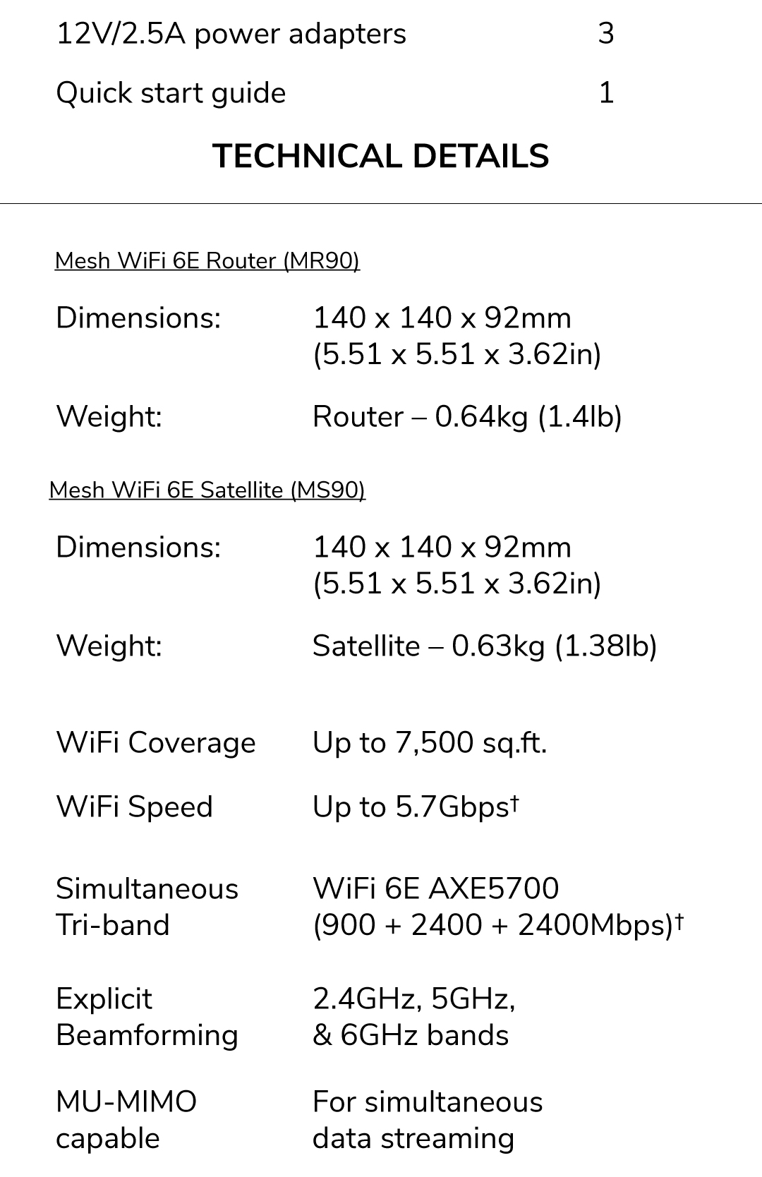 NETGEAR Nighthawk (MK92) WiFi 6E Mesh System : 2-Pack, Tri-Band, Up to ...