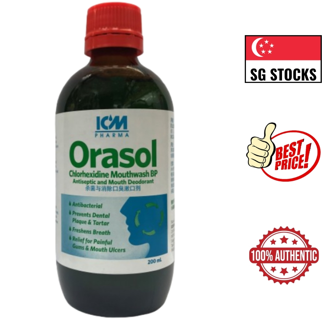 Orasol Chlorhexidine Mouth Wash 200ml Anti bacterial Dental Plaque ...