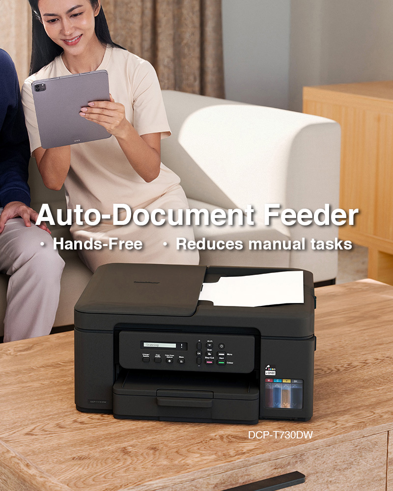 Brother DCP-T730DW Wireless Colour Ink Tank Printer | A4 | 3-in-1 ...
