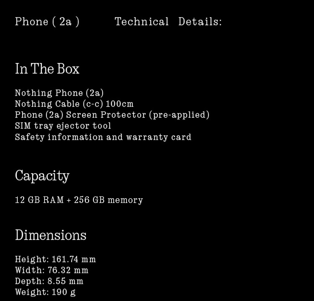 Nothing Phone (2a) | 12GB+256GB | 4nm Dimensity 7200 Pro | Dual 50MP rear + 32MP front | Iconic ...