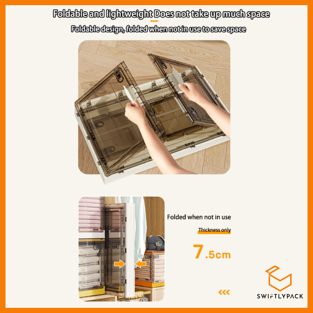 Foldable Transparent Storage Box for heavy clothing, toys, books ...