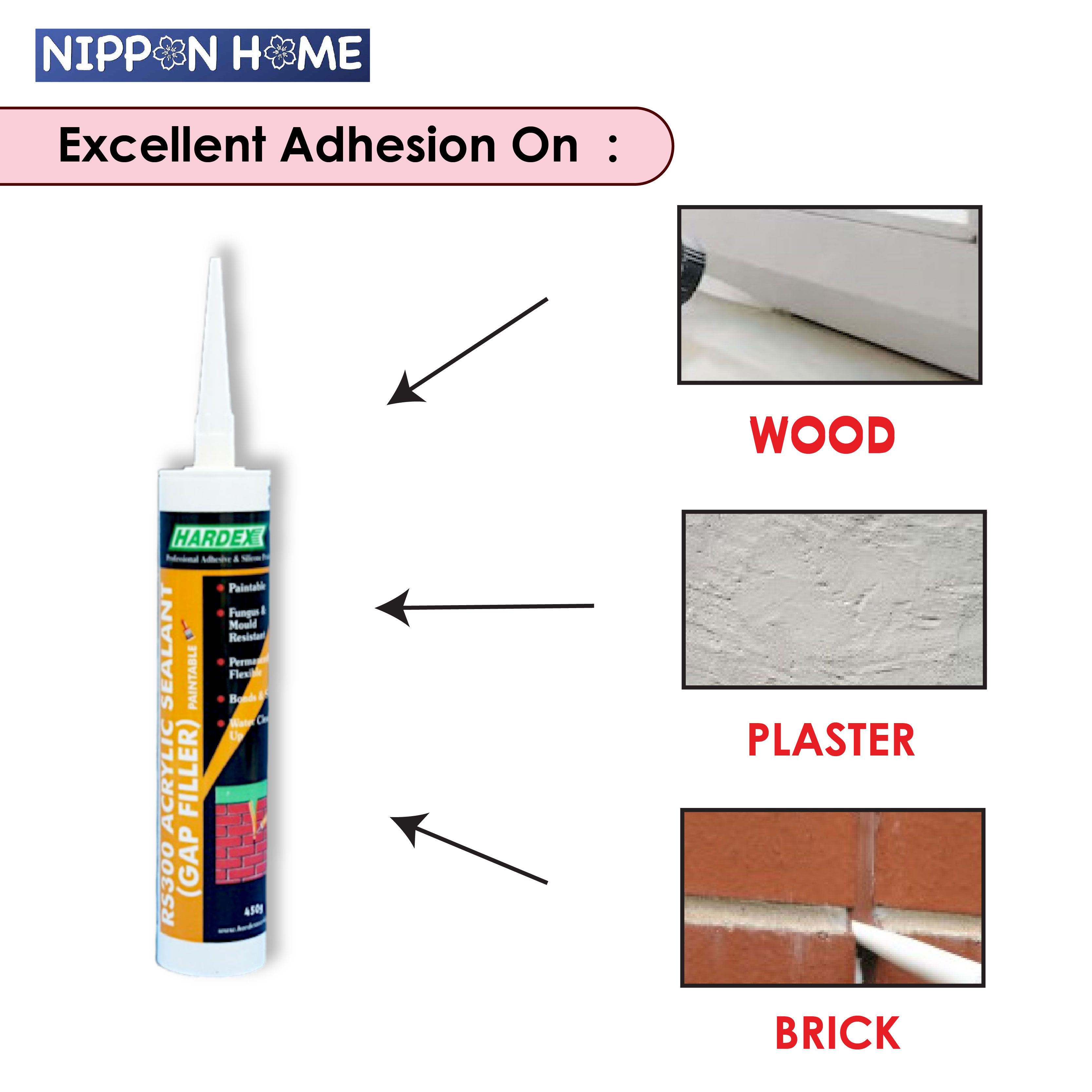 [ Household ] HARDEX Acrylic Sealant Gap Filter 450g WHITE COLOR ...