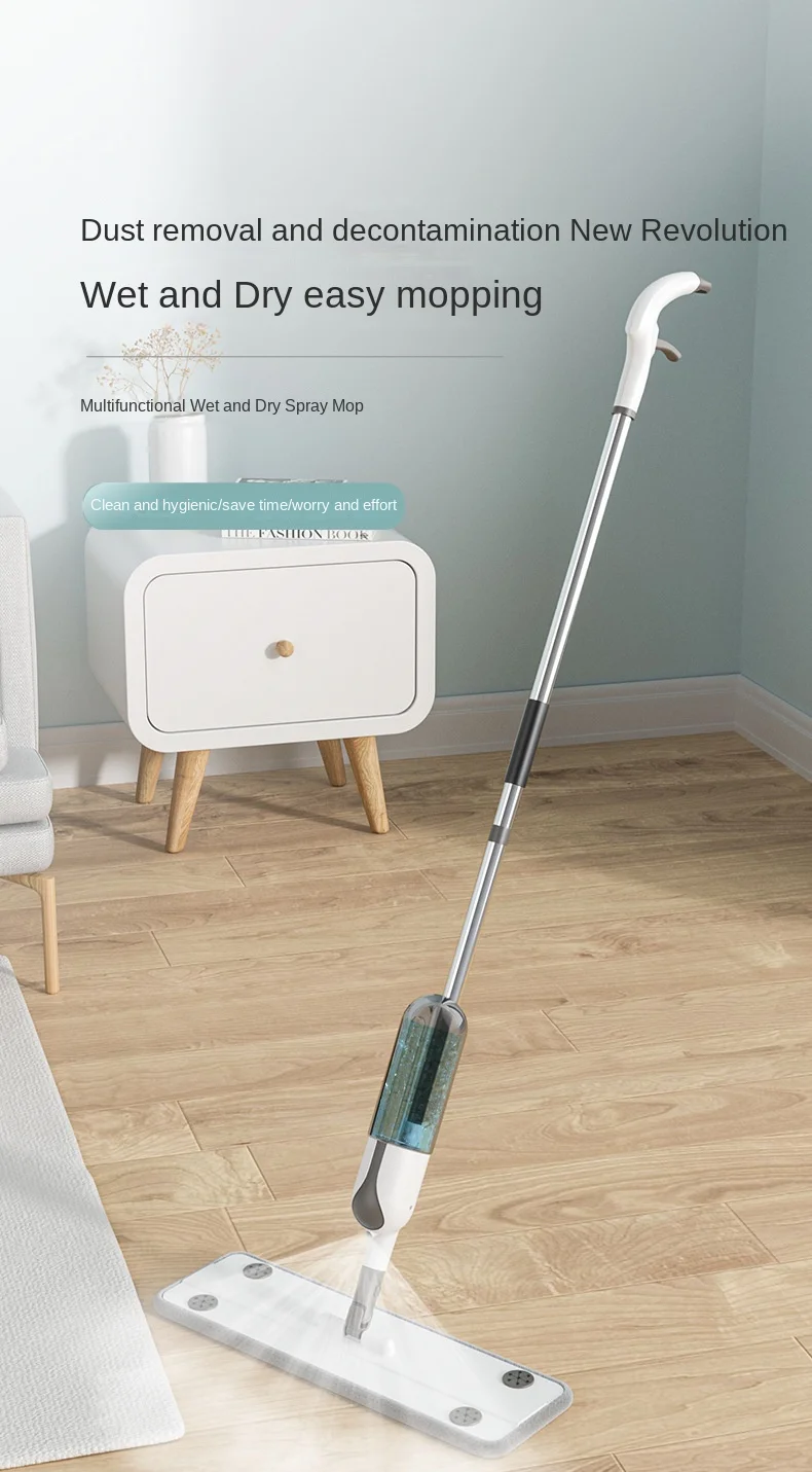 Premium Spray Mop with Reusable Microfiber Pads 360 Degree Handle Mop ...