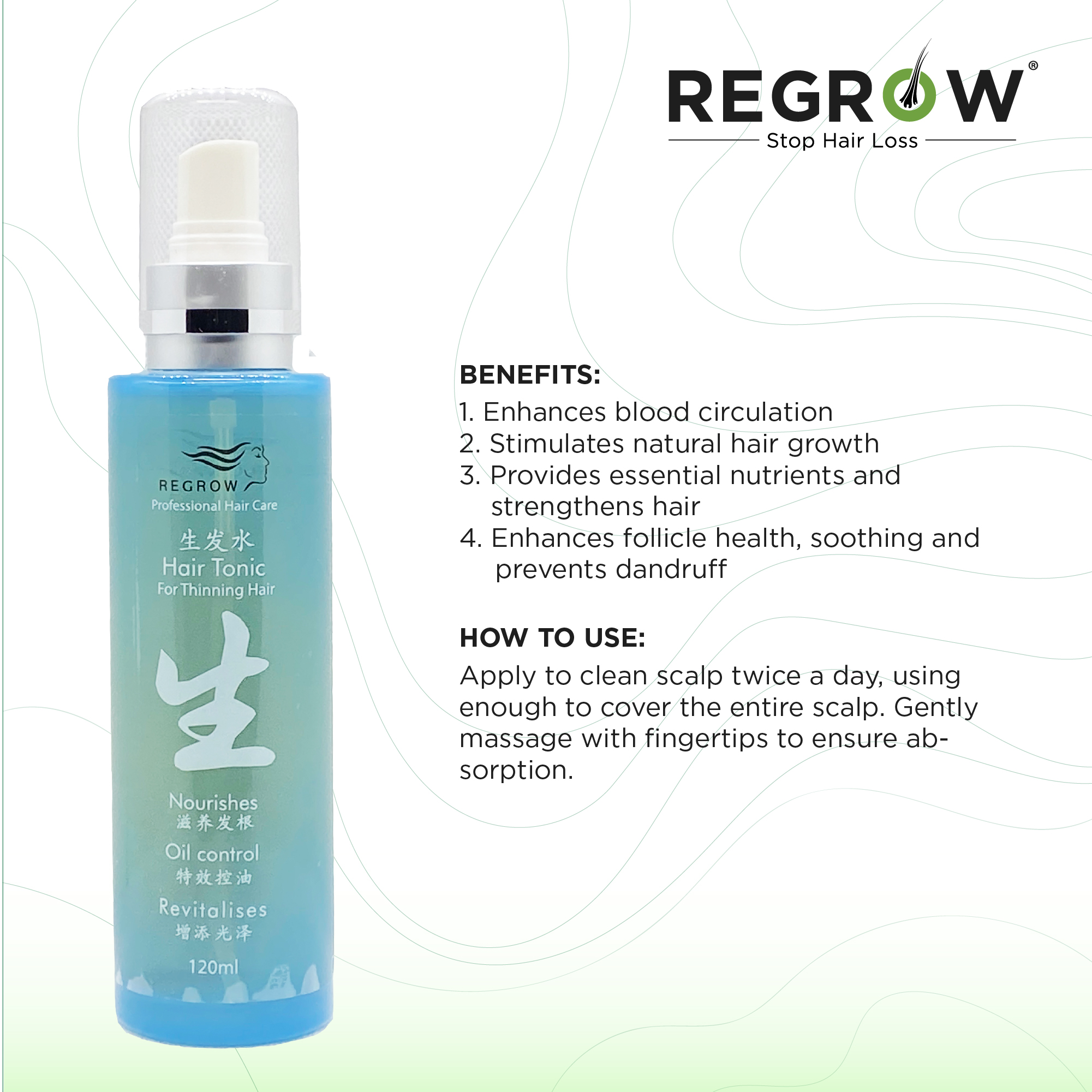 Regrow Hair Growth Tonic | Hair Loss Treatment Spray (120ml) | Shopee ...