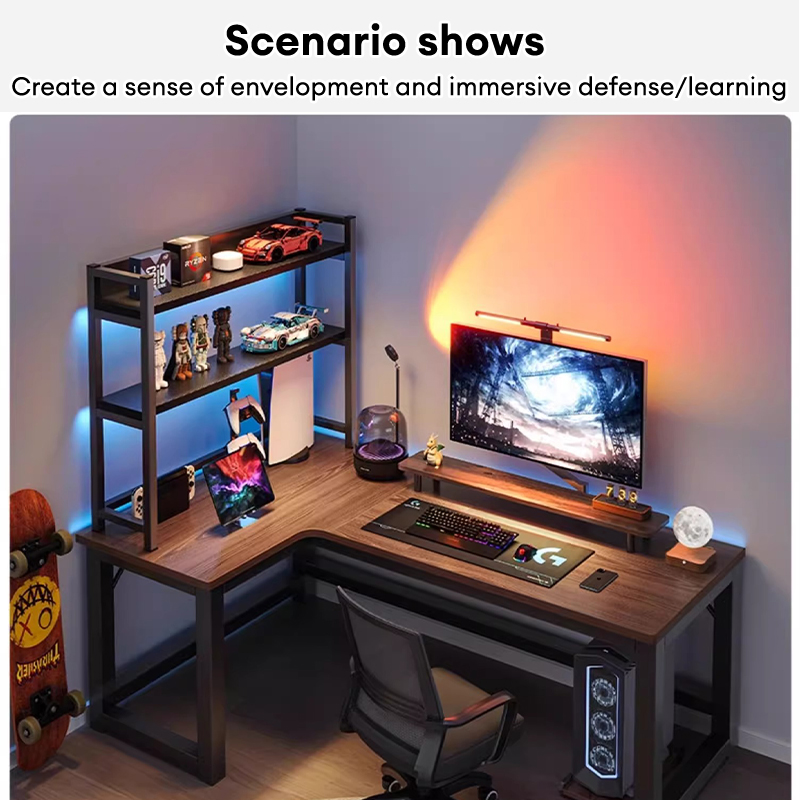 PM【L Shape】Corner Gaming Table Study Desk Office Writing Table Computer ...