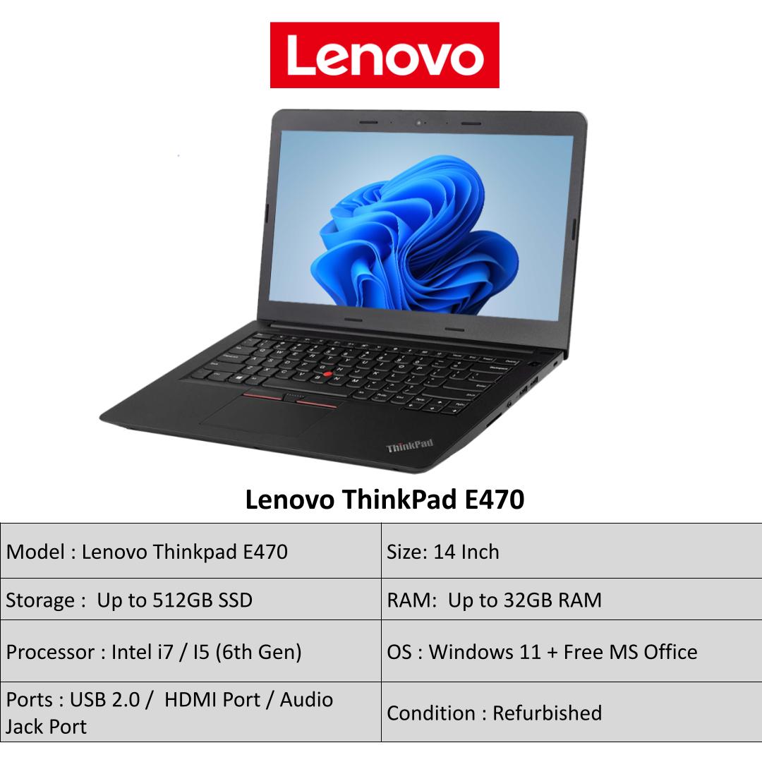 Lenovo ThinkPad E470 | 14 Inch i7 Laptop | 32GB RAM | 512GB SSD | Business Laptop | Free MS ...