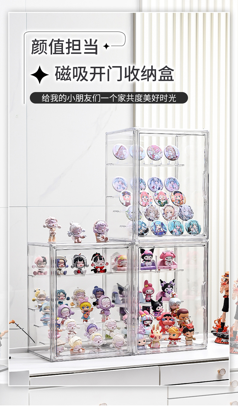 Full Acrylic Display Box w/ Shelf | POPMART Zimomo Labubu Blindbox ...
