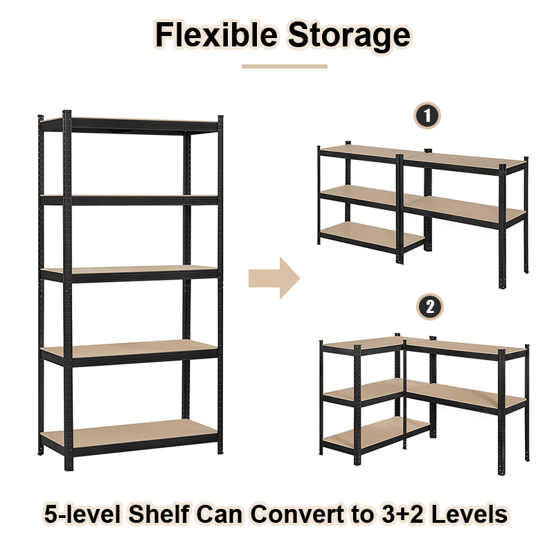 Metal Rack Storage Shelf Adjustable Rack Boltless Shelf Shelving Living ...