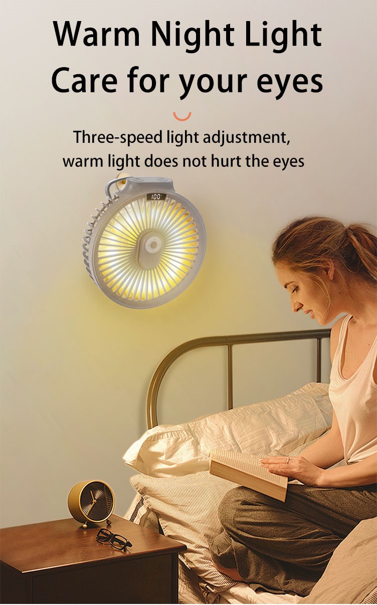 SMARTECK 2 IN 1 Remote Ceiling Fans 4000Mah Rechargeable Desk Fan Night ...