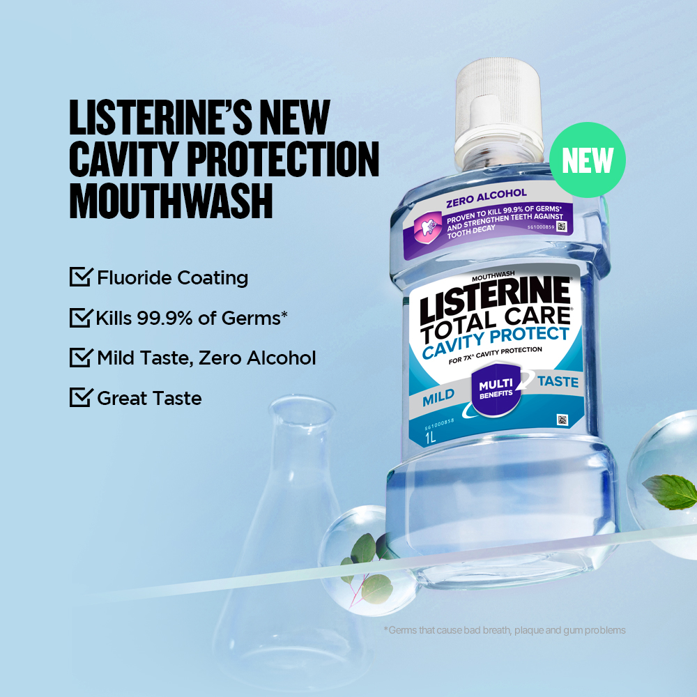 Listerine Mouthwash 100ml, Portable On-The-Go in Cool Mint, Green Tea ...