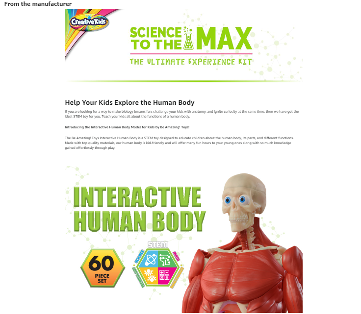 Be Amazing! Toys Interactive Human Body - 60 Piece Fully Poseable ...