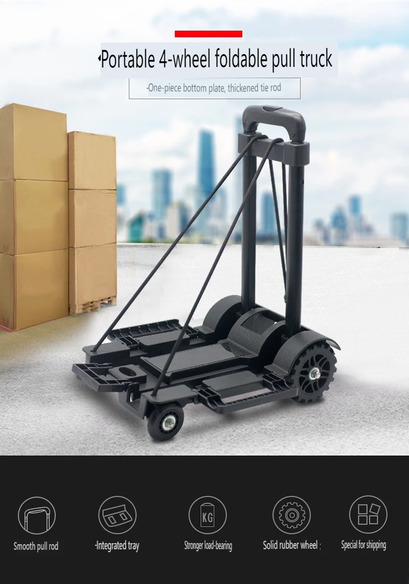 Foldable Shopping Trolley Supermarket Cart Wheels with 2 FREE ...