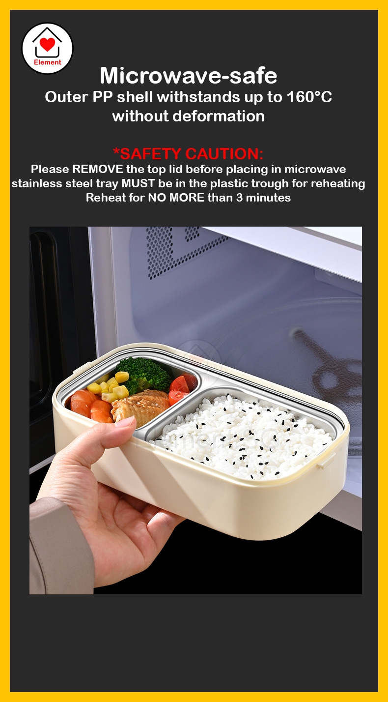 [SG Seller] Microwavable 2 Tier Stainless Steel Lunch Box with Free ...