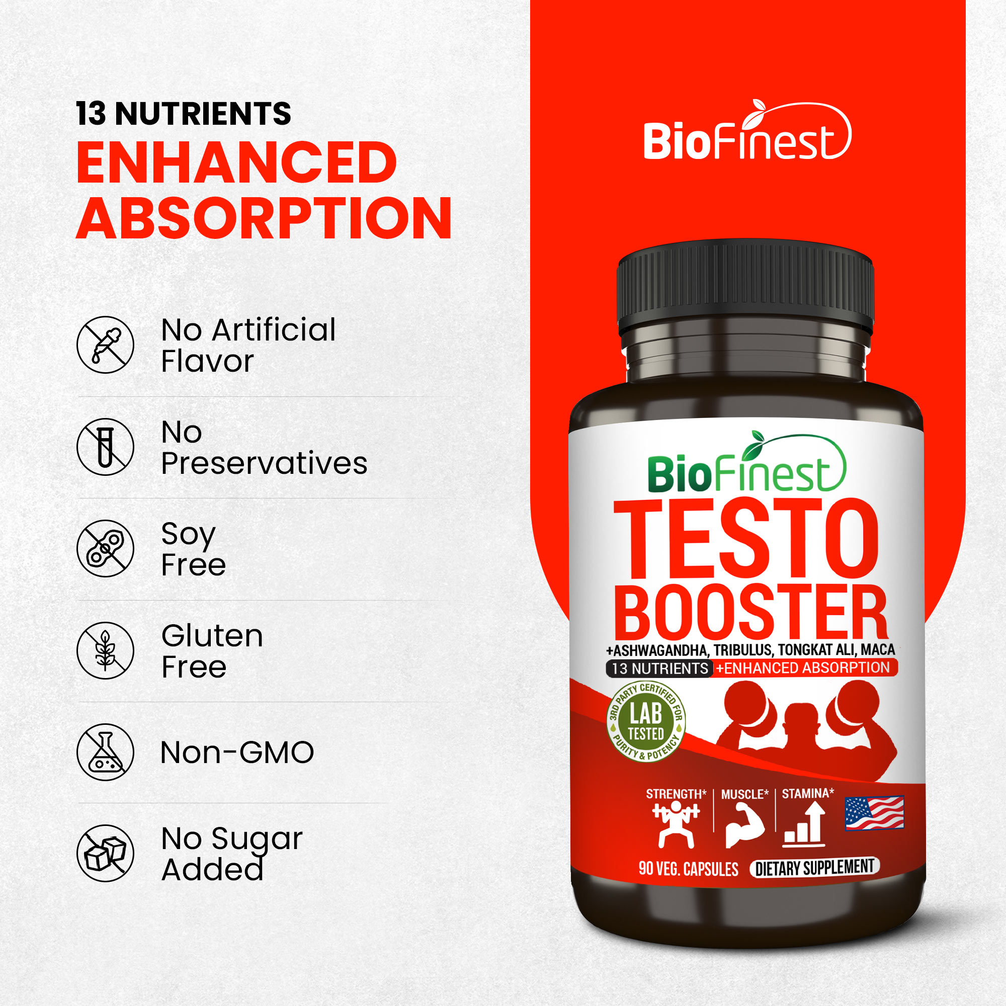 Biofinest Testo Booster Supplement Tongkat Ali Maca Ashwagandha Horny ...