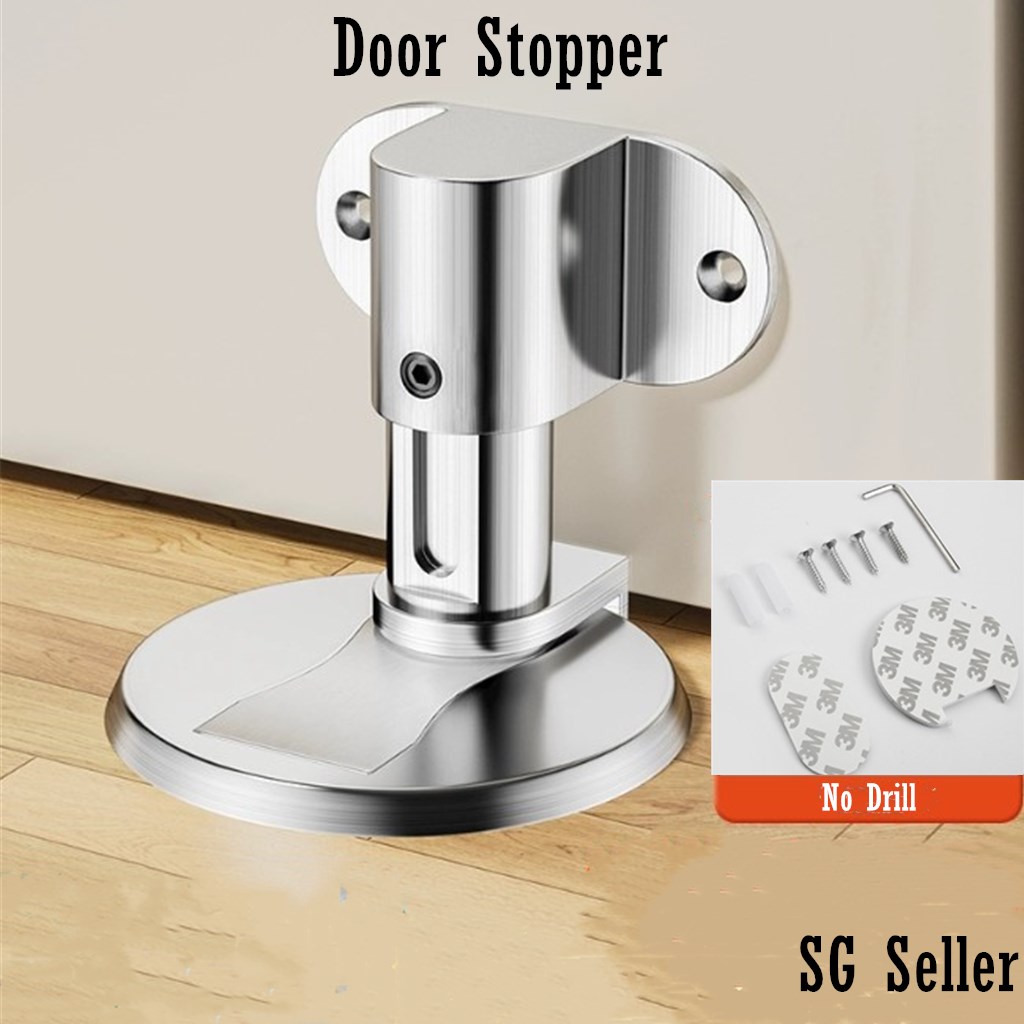Adjustable Height Door Stopper Invisible Door Suction Punch-free Strong ...