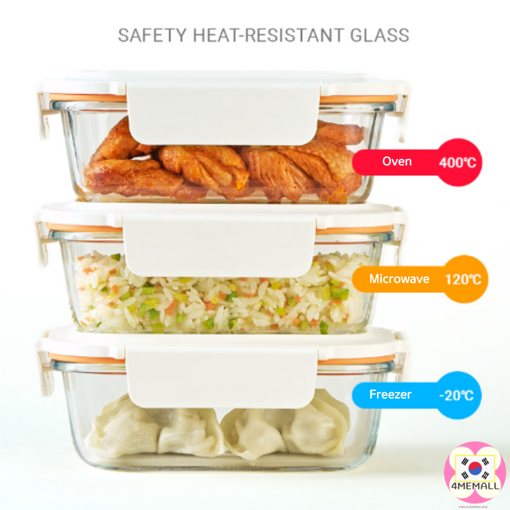 LocknLock THE CUBE Glass Airtight Container Food container Food storage Refrigerator ...