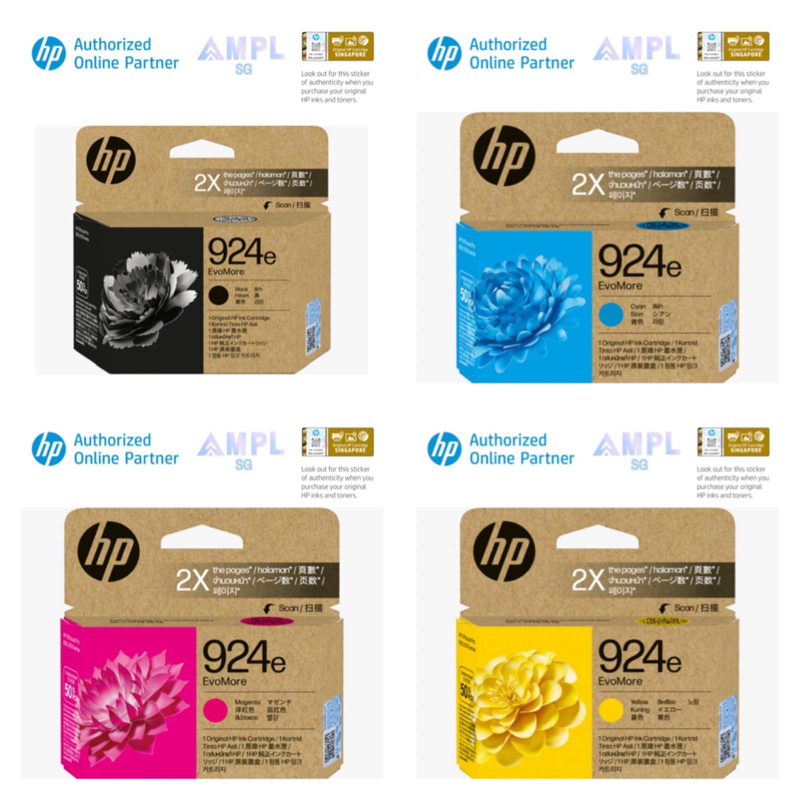 Genuine HP 924e Combo | Black, Cyan, Yellow, Magenta | Original Ink ...