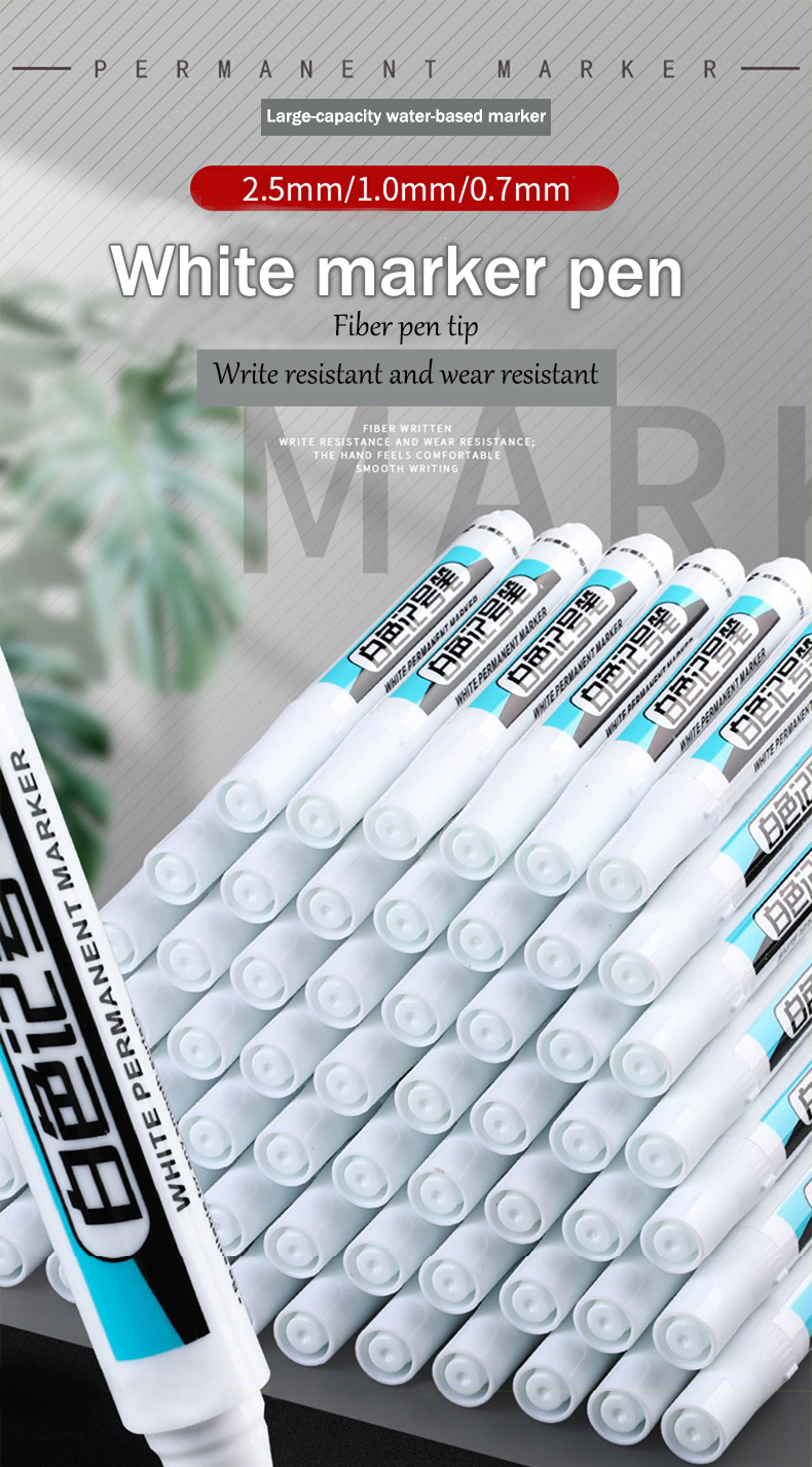 ⚡SG HOT SALE⚡Waterproof White Marker Pen Thick Oily White Pen Non ...