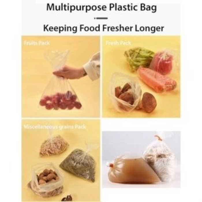 Plastic Bags for Food Storage, 100 Bags/Roll Clear Plastic Produce Bag ...