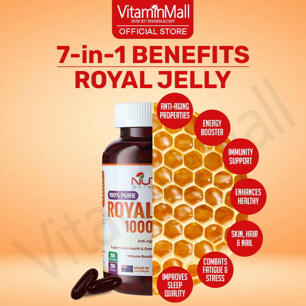 [TWIN PACK] Nutri Botanics Royal Jelly 1000mg - Anti Aging Supplement ...