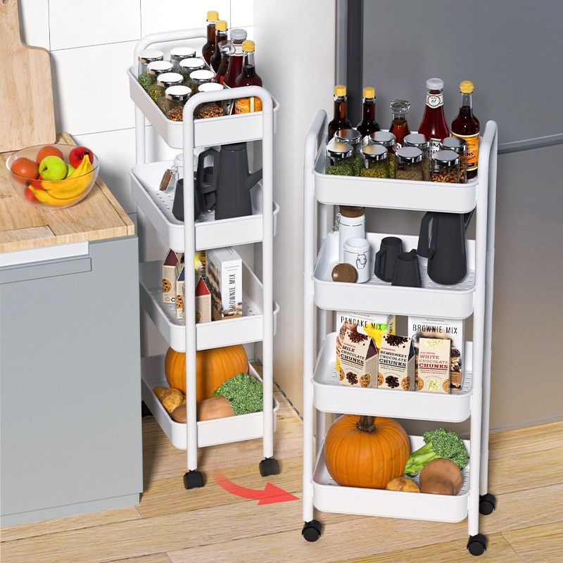 Trolley Cart Organizer Trolley Rack Storage 3/4/5 Tier With Wheels ...
