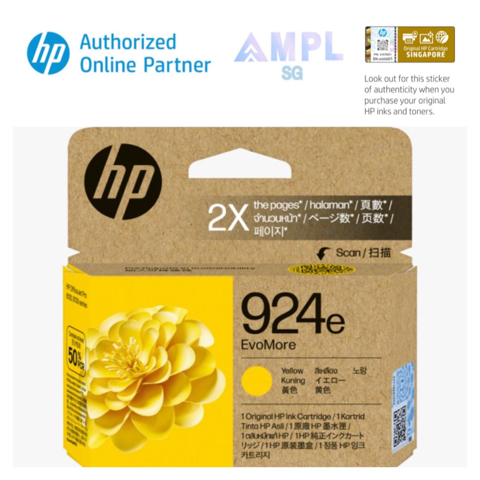 Genuine HP 924 HP 924e | Black, Cyan, Yellow, Magenta Original Ink Cartridges | 8120e,8130e ...
