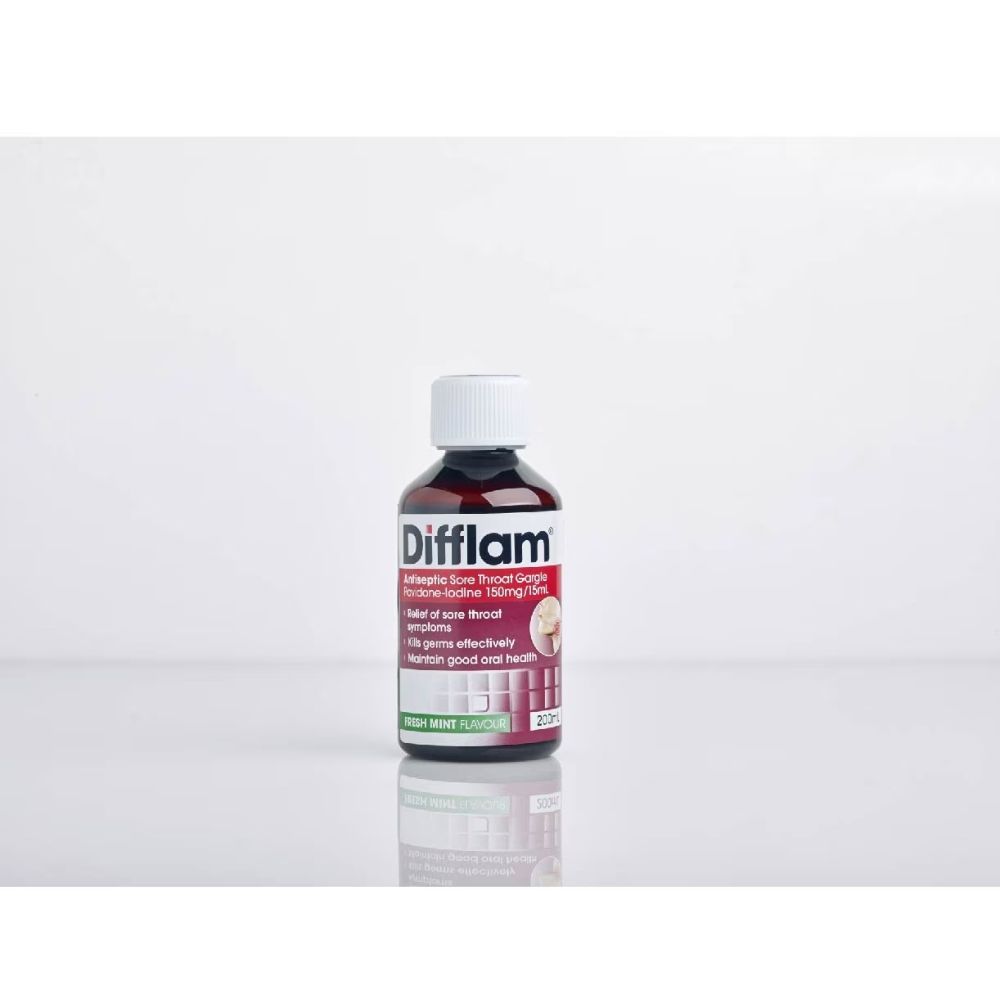 DIFFLAM Antiseptic Sore Throat Gargle (Relief Sore Throat Symptoms ...