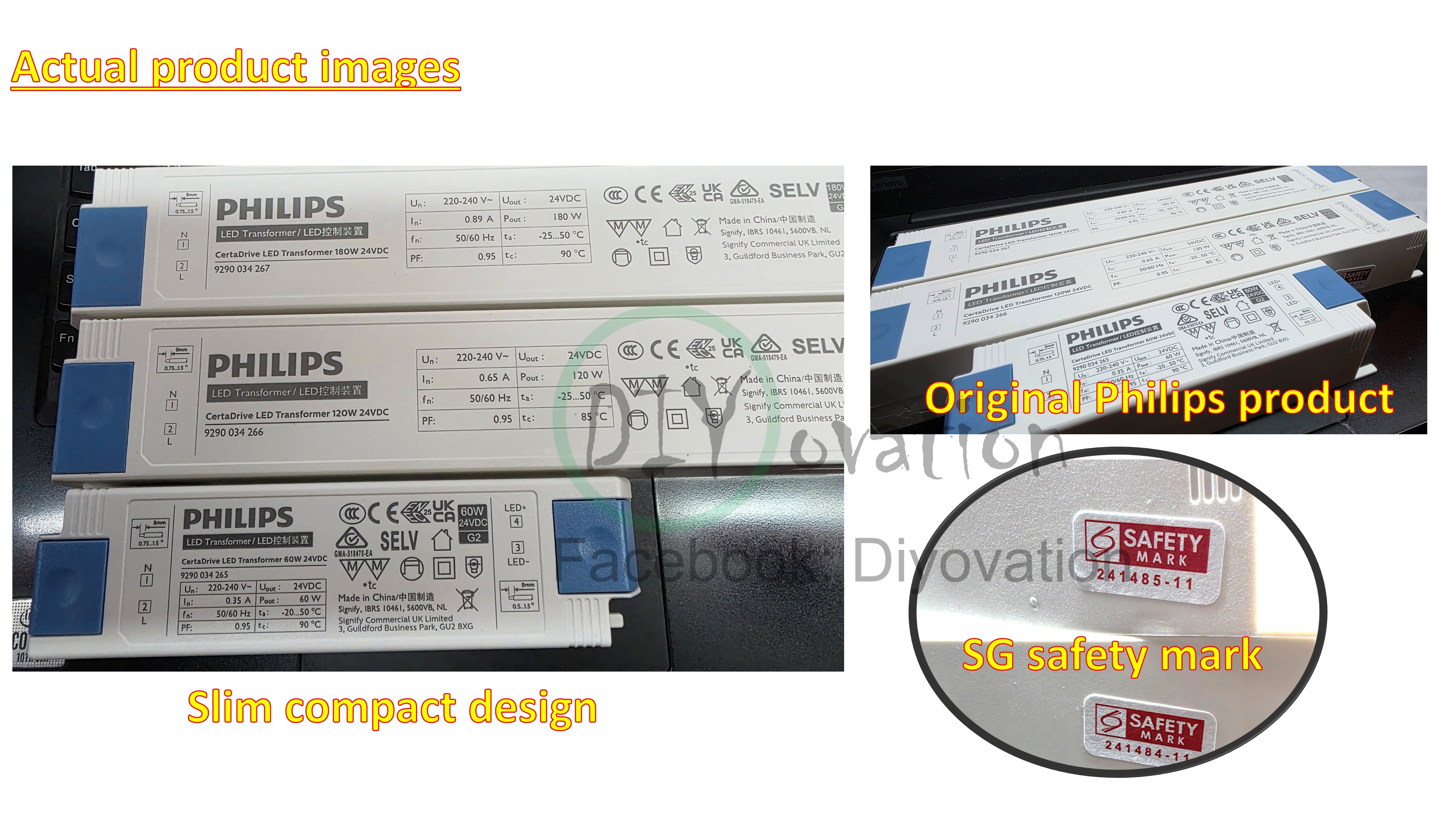 [Safety Marked] Philips CertaDrive 24VDC LED transformer for 24V LED ...