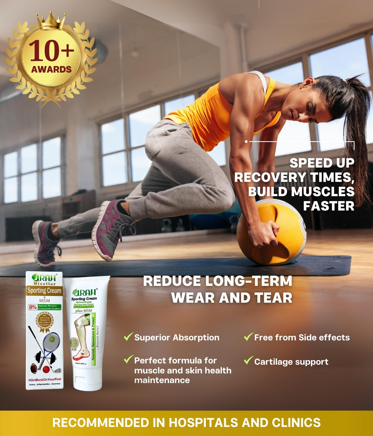 [100-Days Supply] URAH Sporting Cream + MSM for Muscles & Joints ...