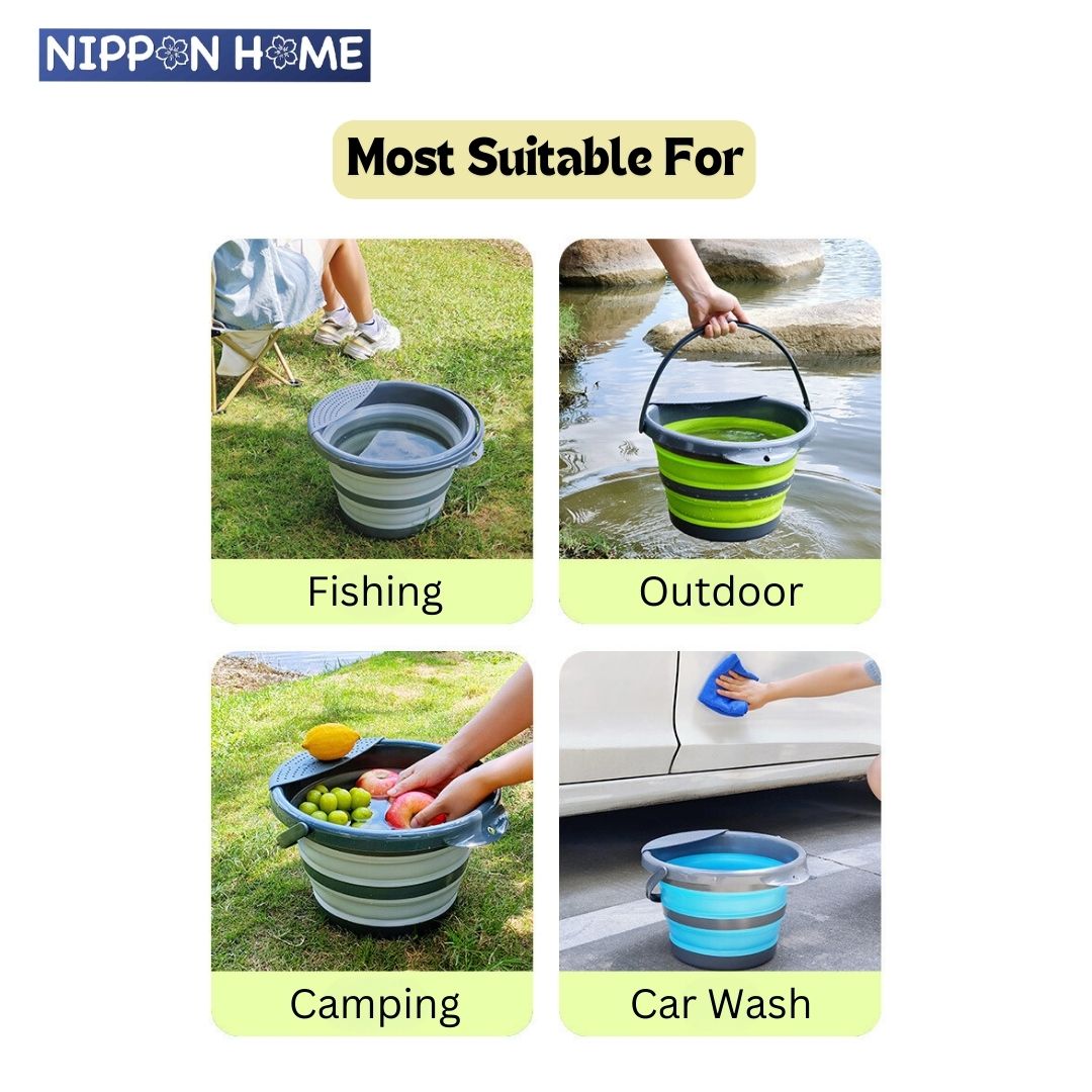 [ Household ] Nippon Home 4L Collapsible Bucket Portable Folding Bucket ...