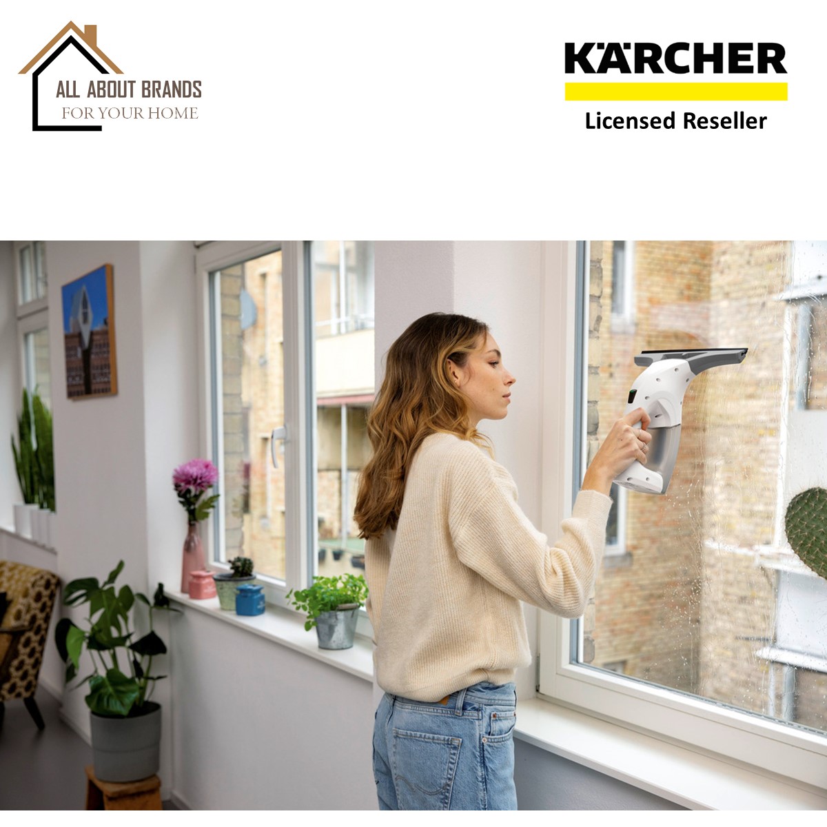 (Made in Europe) KARCHER WV 1 Plus Cordless Rechargeable Compact Window ...