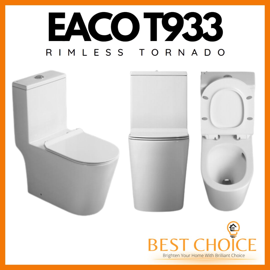 (CLIMATE VOUCHER) Free Delivery EACO T933 Tornado Flush Rimless toilet bowl WC | Shopee Singapore