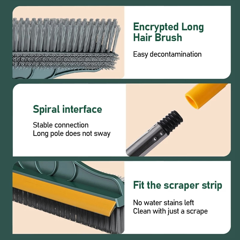 [SG STOCK] 3 in 1 Bathroom Grout Cleaning Floor Brush Long Handle ...