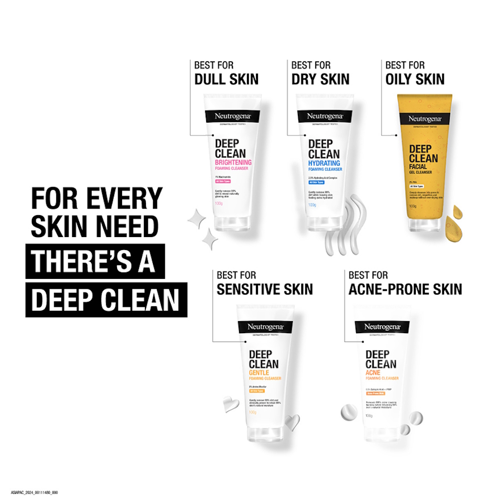 NEUTROGENA Deep Clean Acne Foaming Cleanser (For Acne Prone Skin) 100g ...