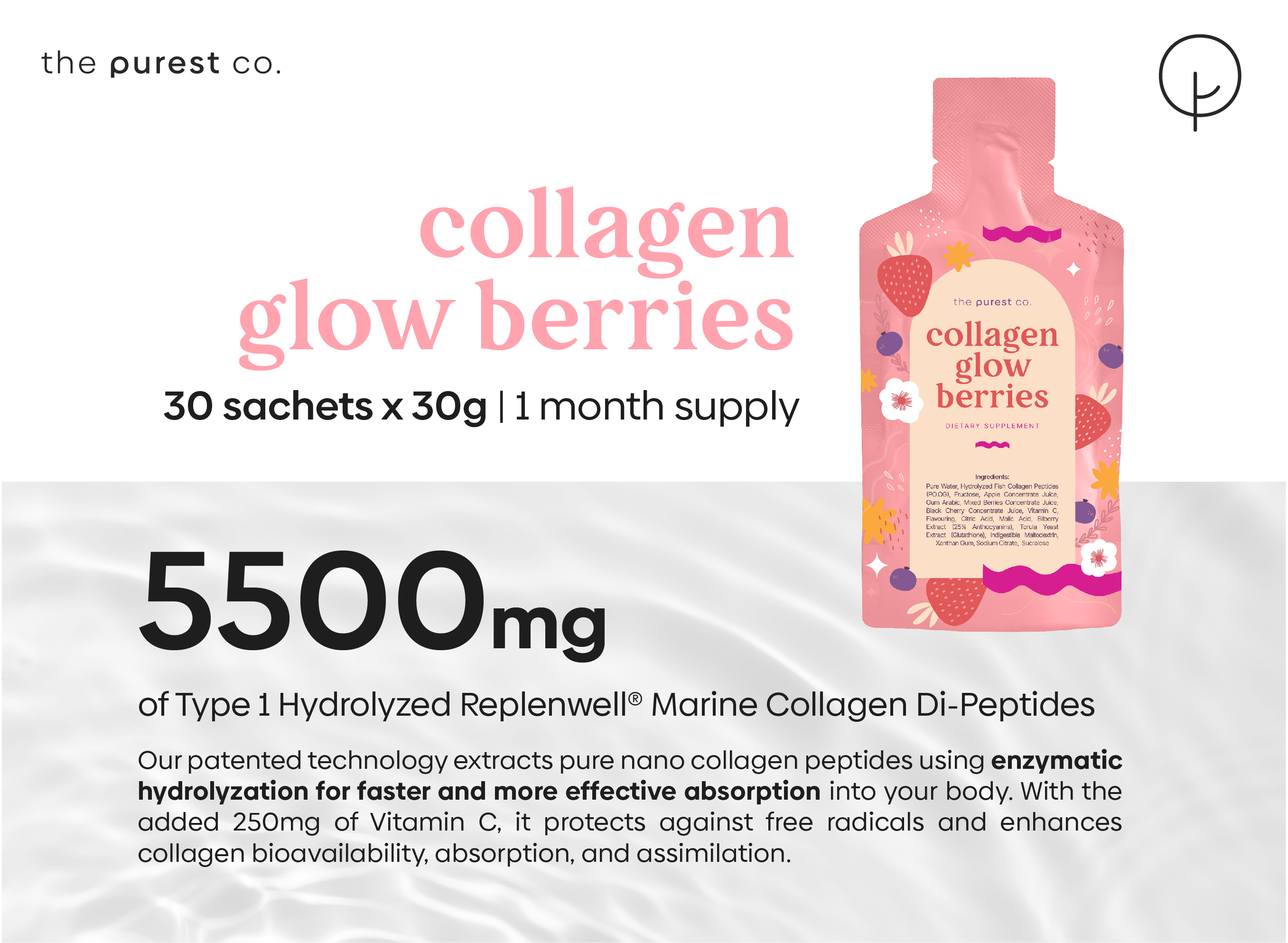 Purest Co Collagen Glow Berries 5500mg (Skin Glow & Firming) | Shopee ...