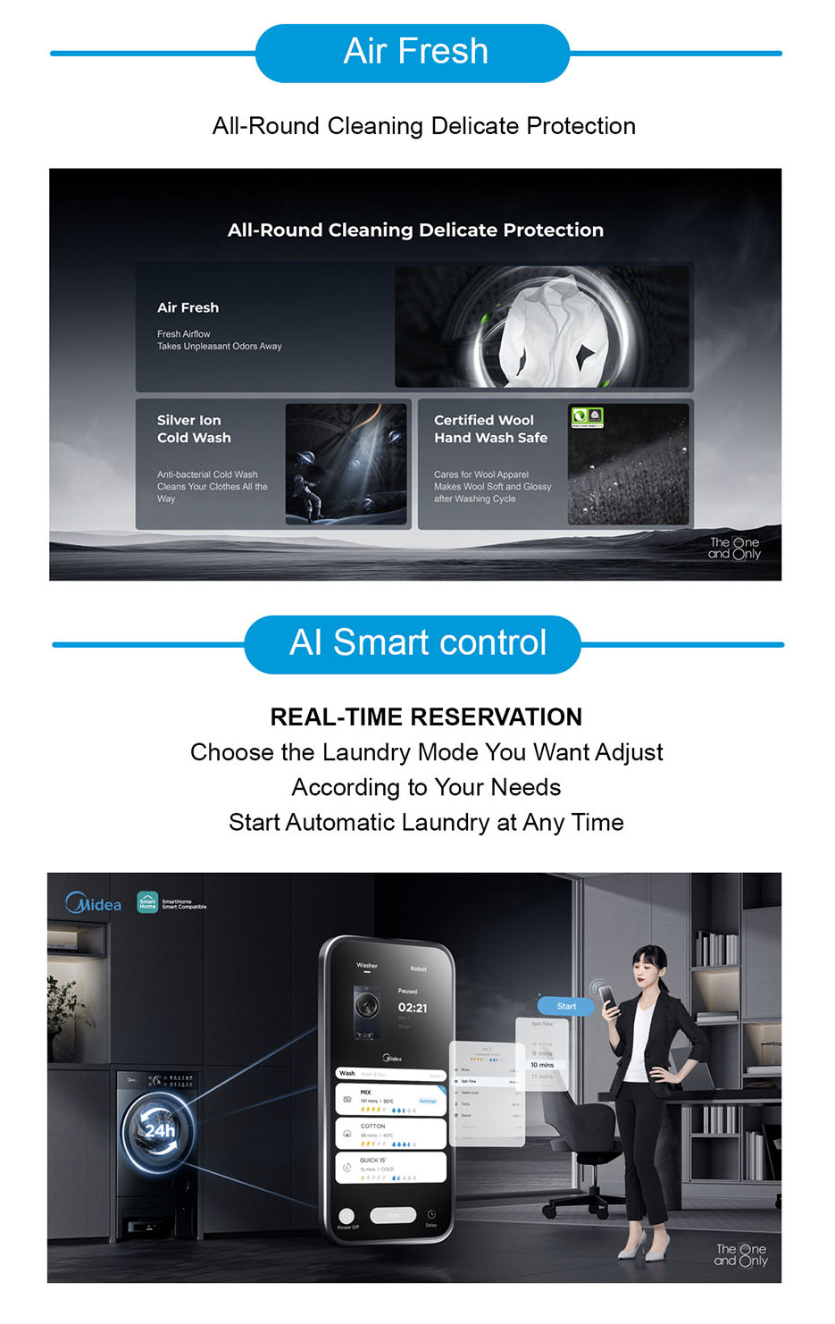 MIDEA WBMF310 Washbot 10/7KG Front Load Combo Washer | Shopee Singapore