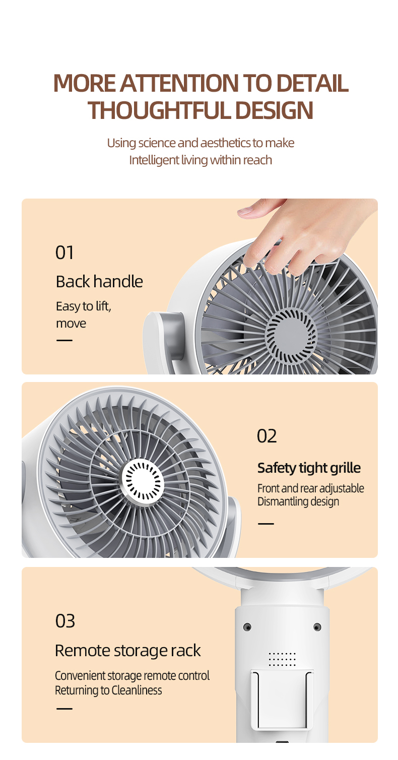 Rotatable Camping Charging Fan Air Circulation Fan Household Mute ...